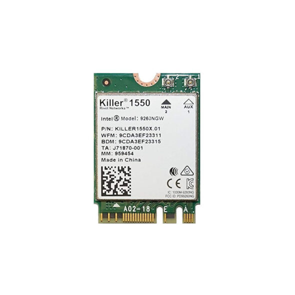 INTEL - Killer 1550 Wireless AC Gaming + Bluetooth 5.0 M.2 - Bonehead ...